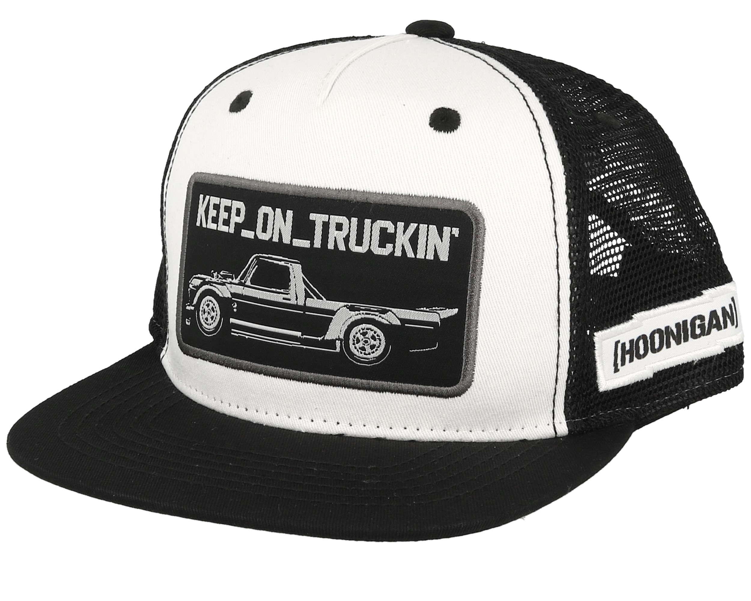 Keep On Truckin Black/White Trucker - Hoonigan caps - Hatstoreworld.com