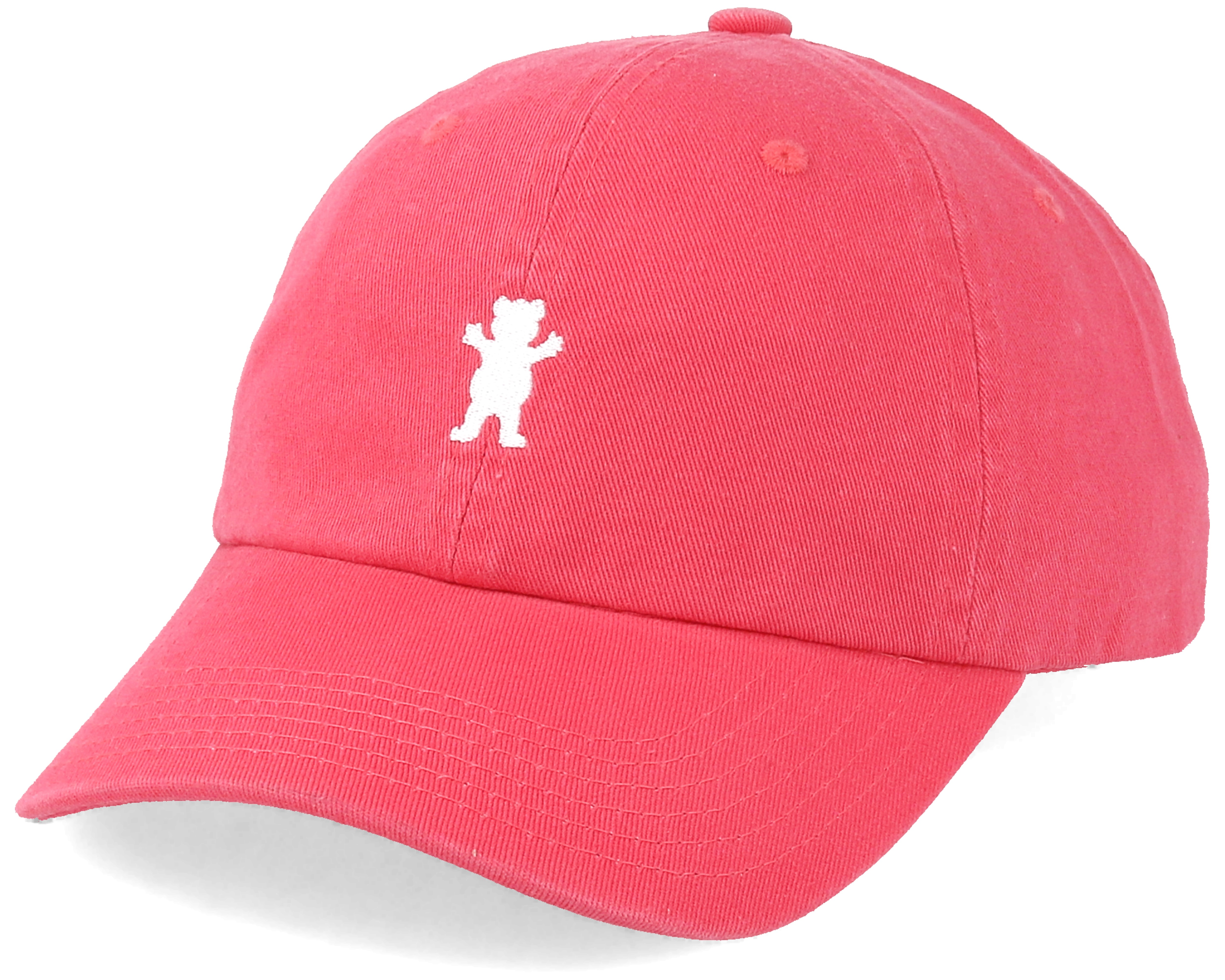 Bear Logo Dad Hat Coral/White Adjustable - Grizzly caps - Hatstoreworld.com