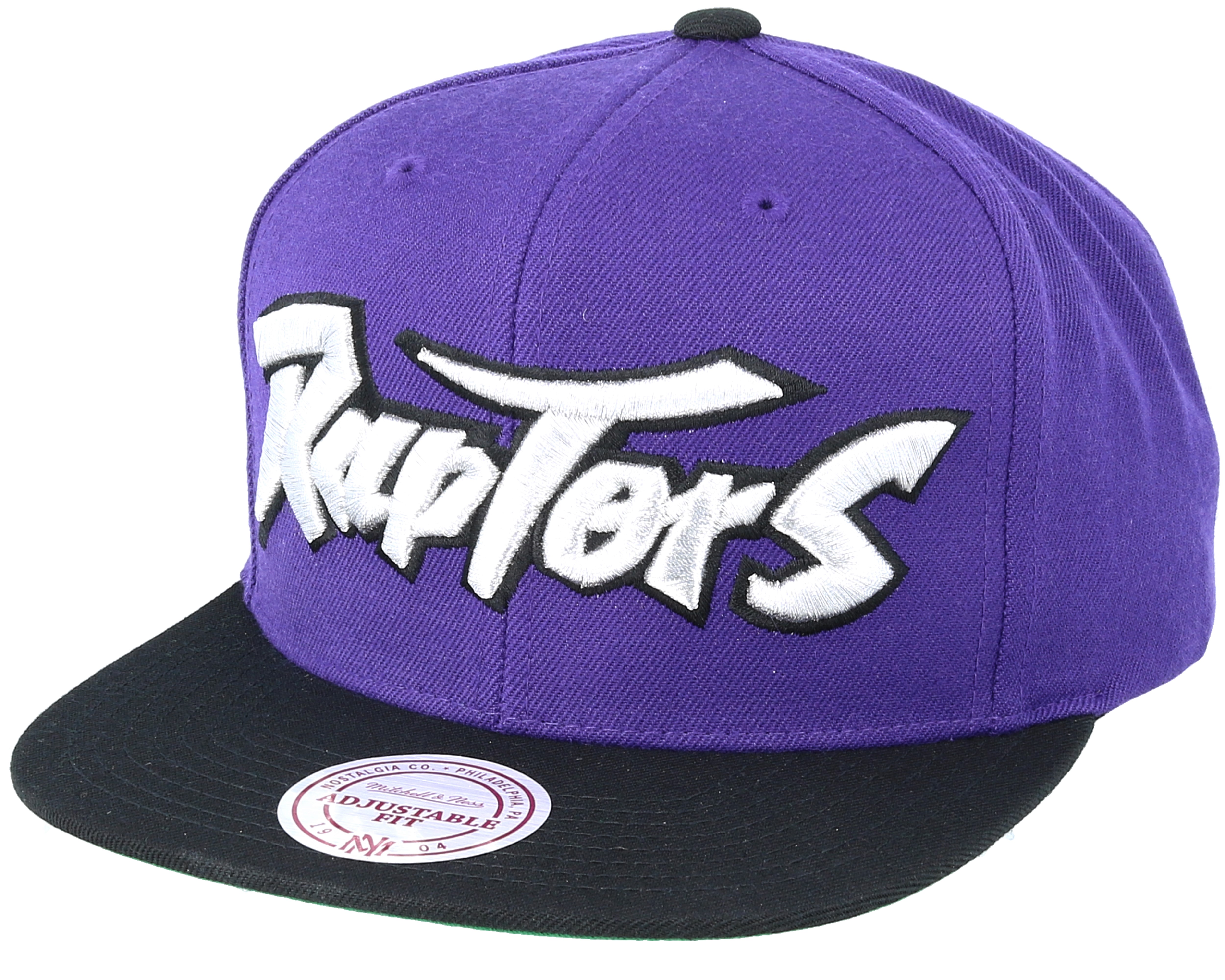 Toronto Raptors XL Logo 2 Tone Black/Purple Snapback - Mitchell & Ness ...