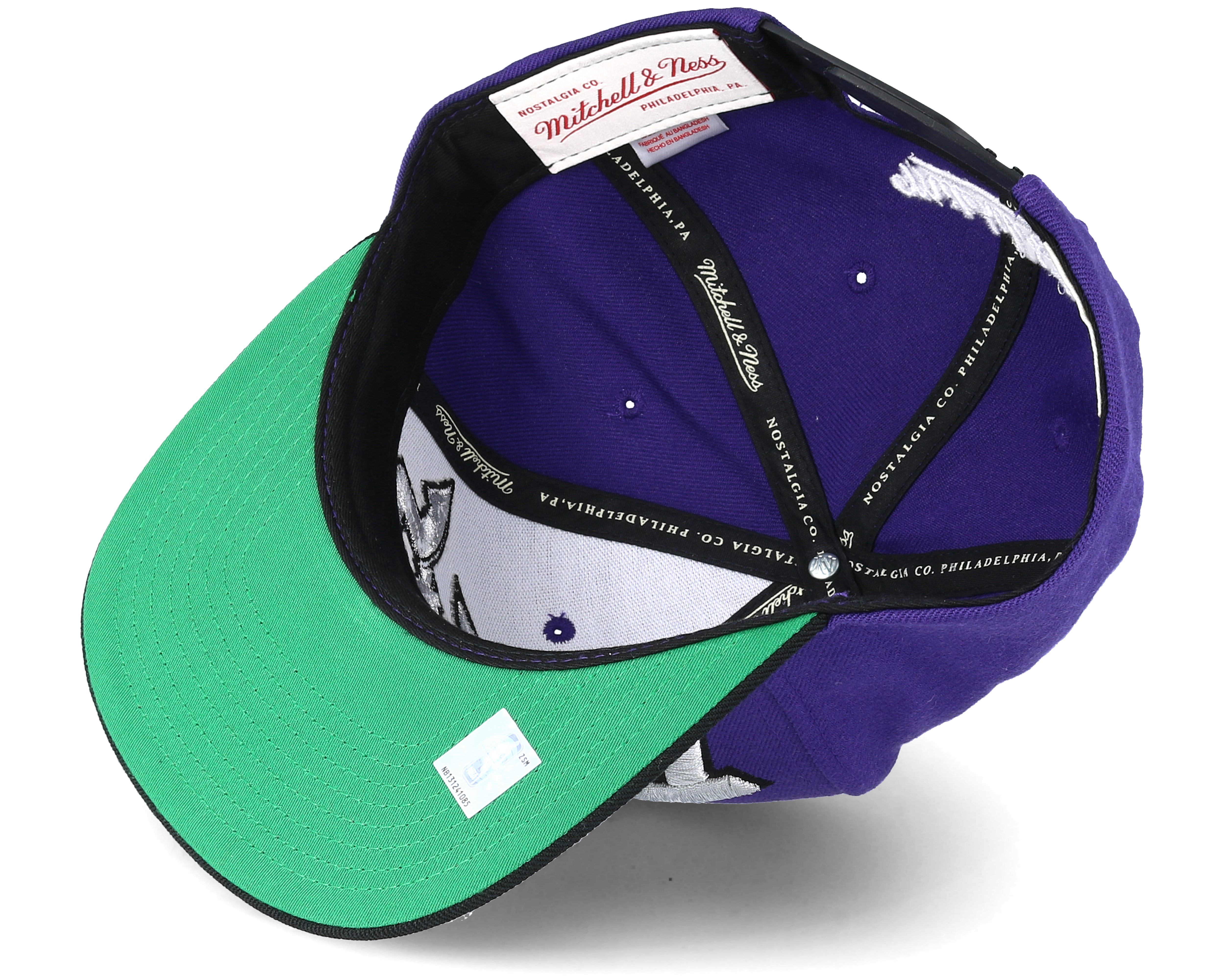 Toronto Raptors XL Logo 2 Tone Black/Purple Snapback - Mitchell & Ness ...