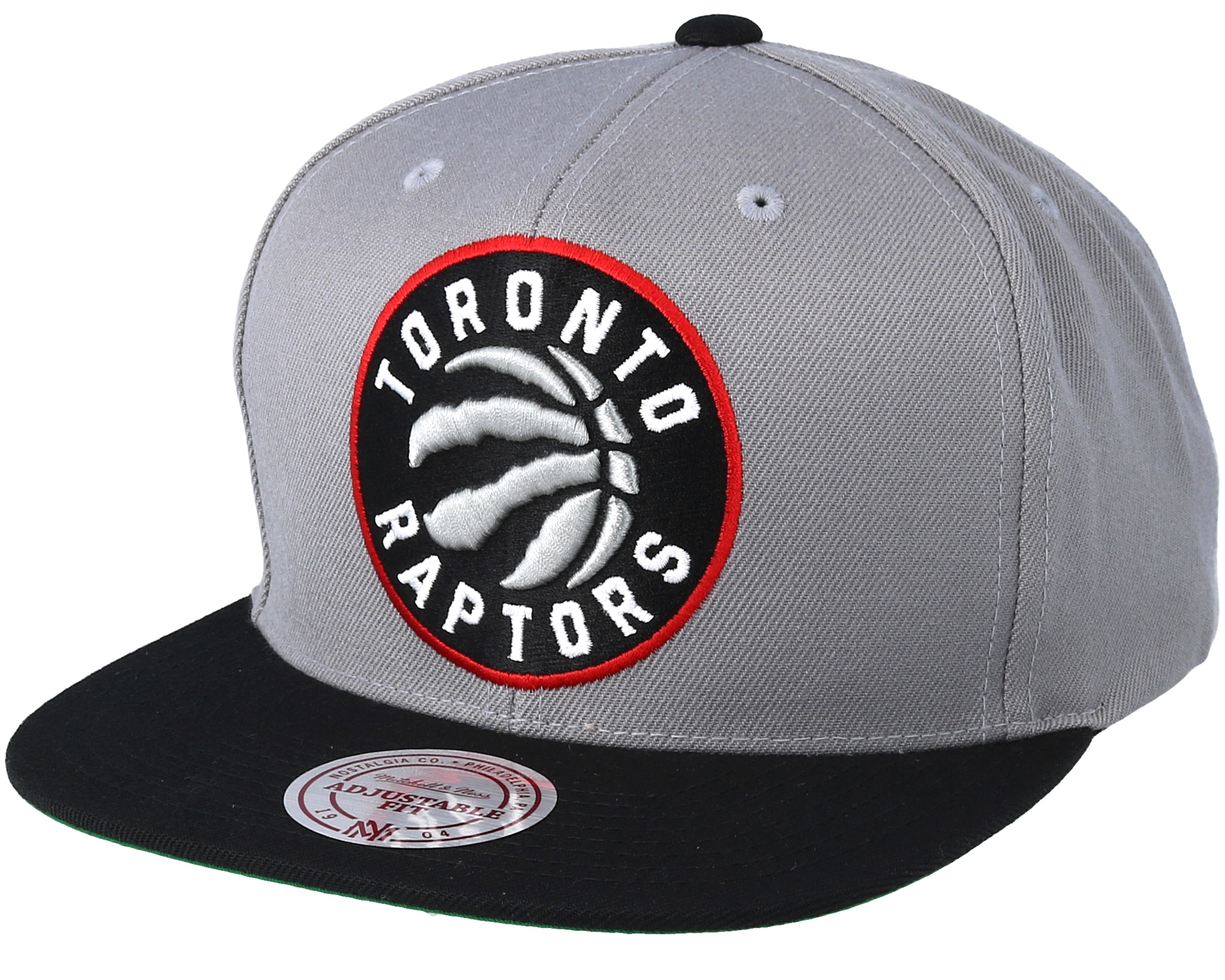 Toronto Raptors XL Logo 2 Tone Black/Grey Snapback - Mitchell & Ness ...
