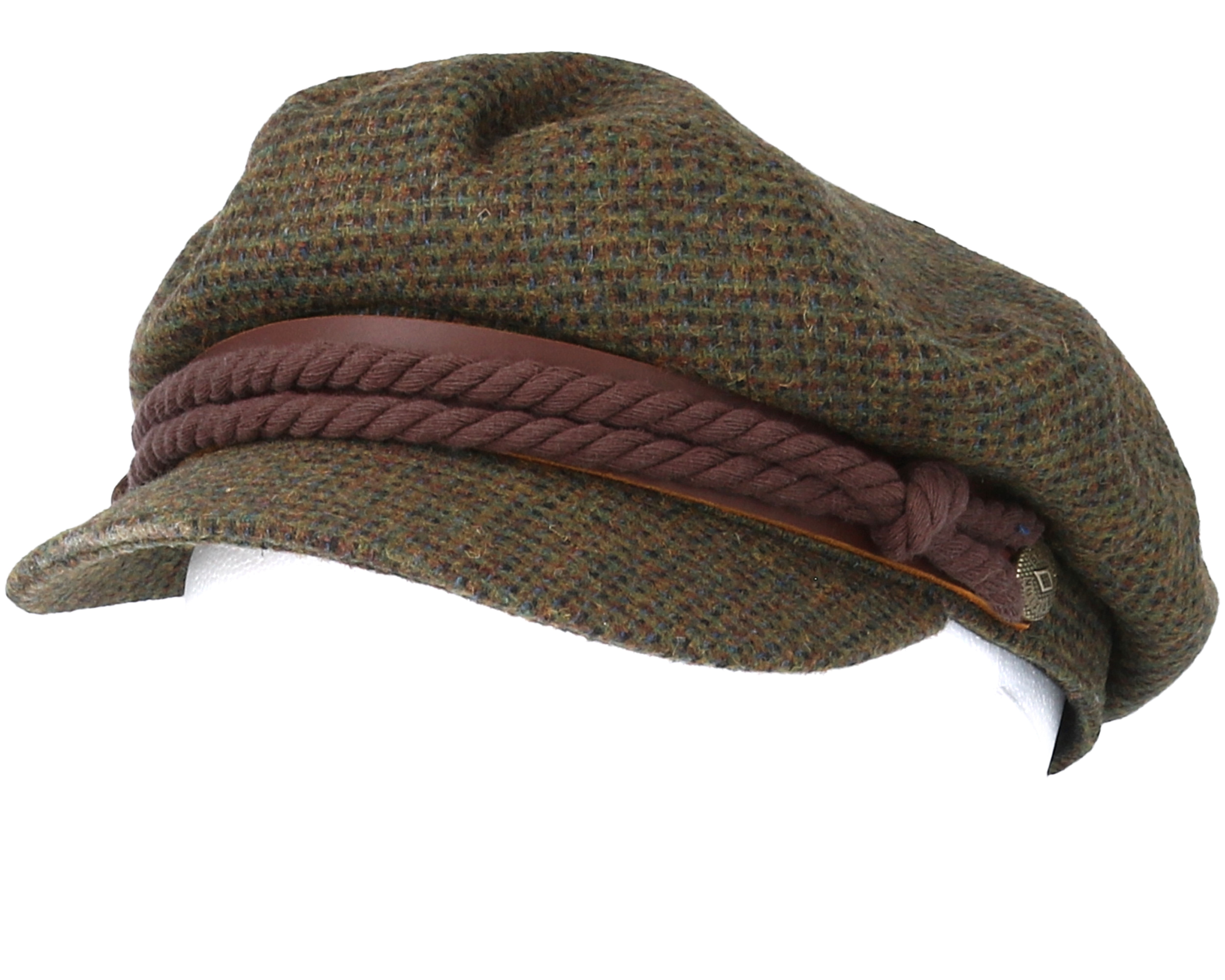 Fiddler Moss/Brown Flat Cap - Brixton caps - Hatstoreworld.com