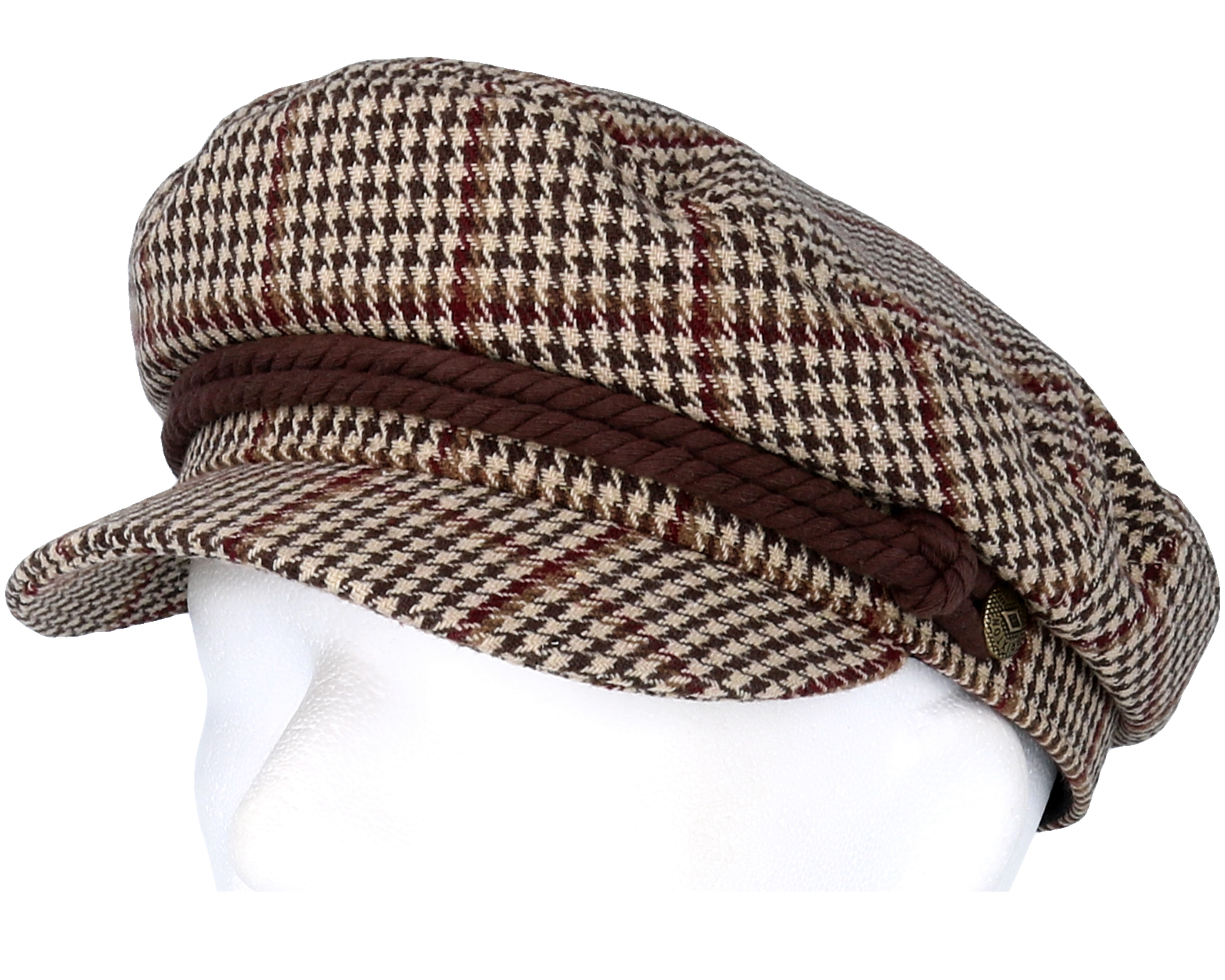 Fiddler Khaki/Brown/Cream Flat Cap - Brixton caps - Hatstoreworld.com