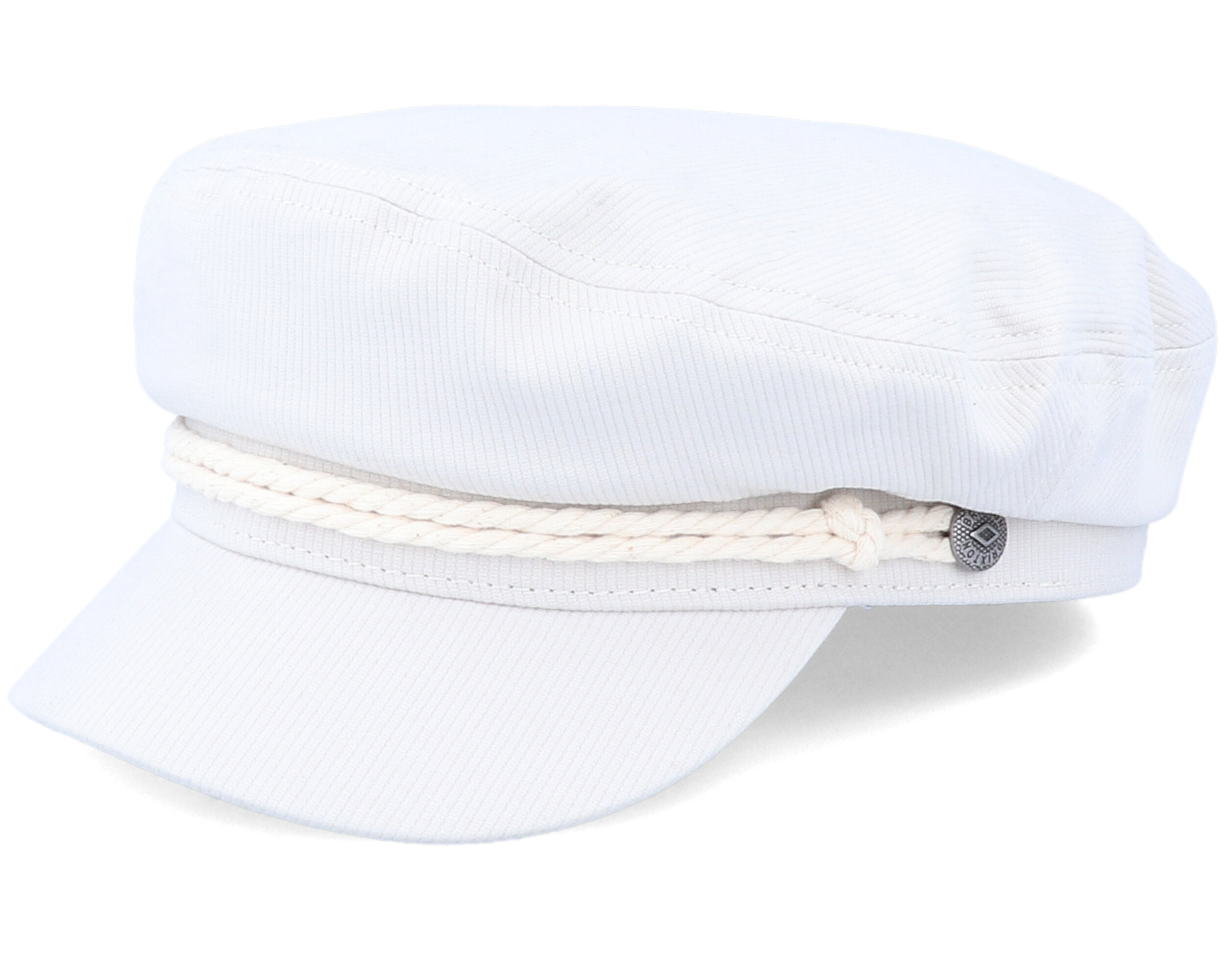 Fiddler Dove White Flat Cap - Brixton caps - Hatstoreworld.com