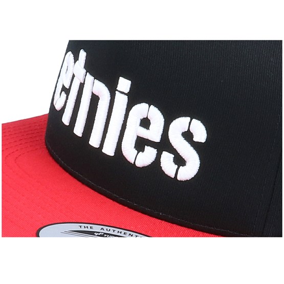 Corp Black/Red Snapback - Etnies caps - Hatstoreworld.com