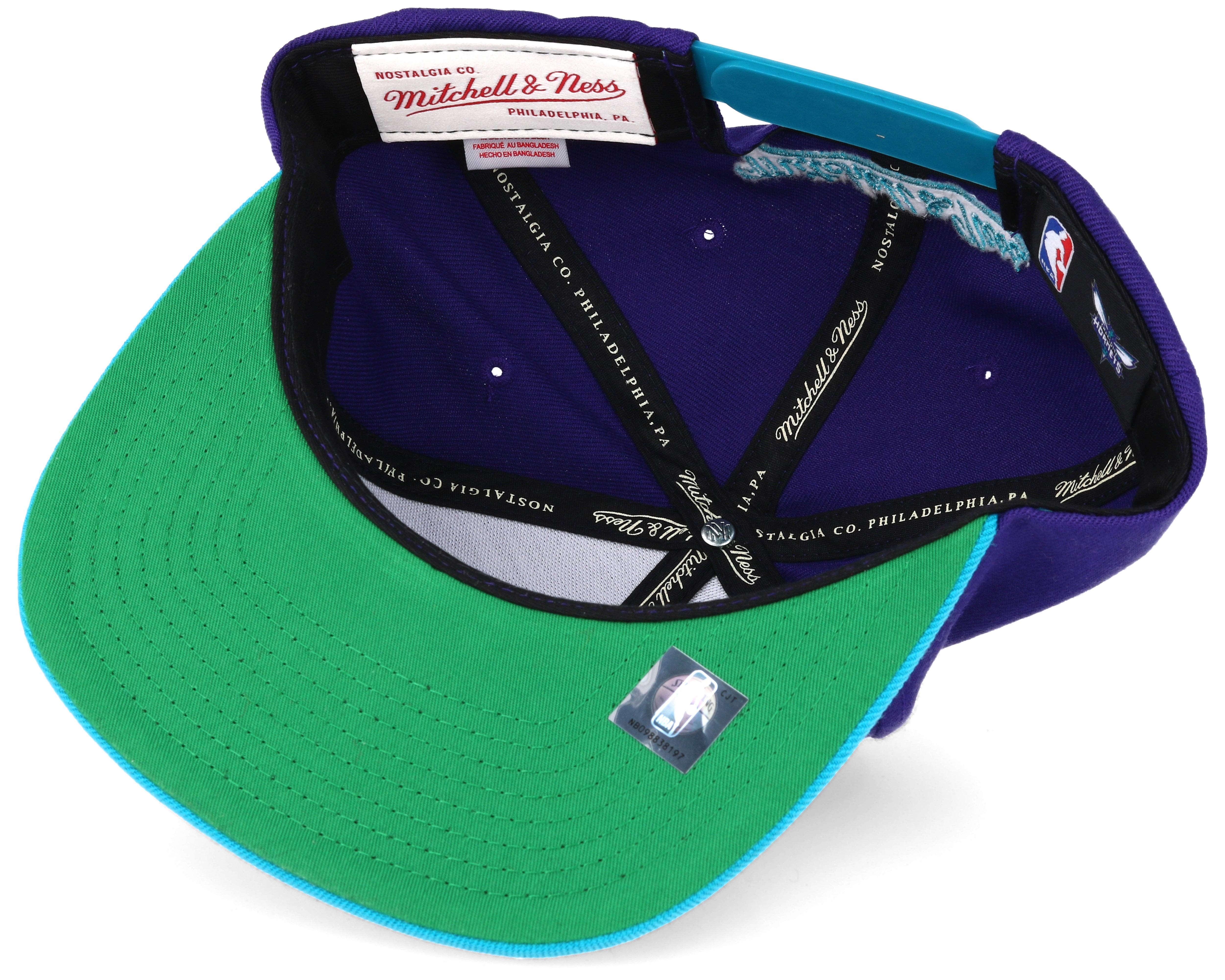 Charlotte Hornets Cursive Script Logo Purple Snapback - Mitchell & Ness ...