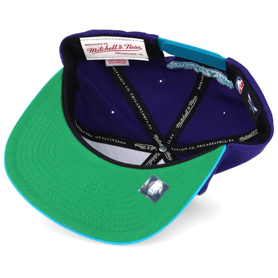 Charlotte Hornets Cursive Script Logo Purple Snapback - Mitchell & Ness ...