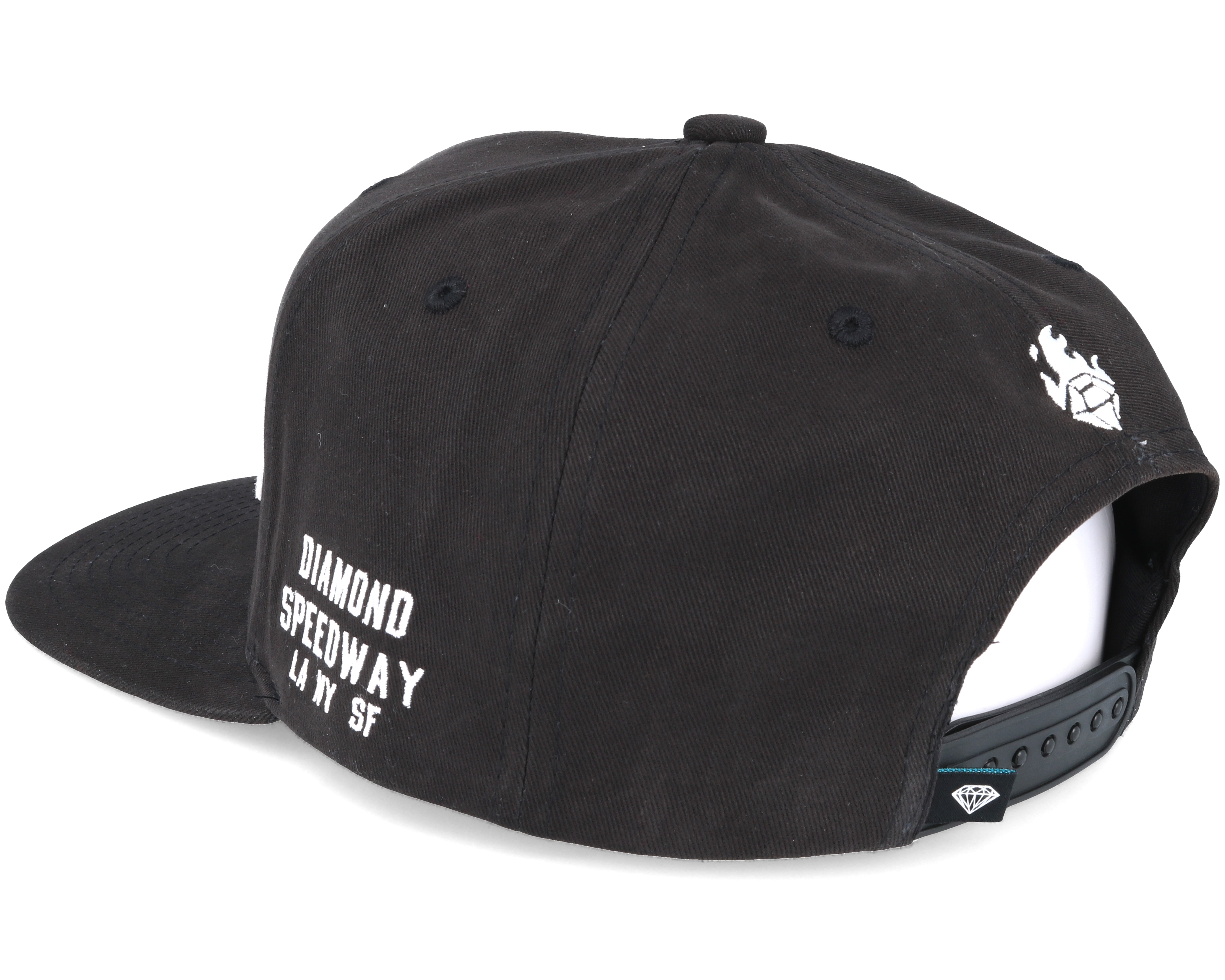 Burnout Black Snapback - Diamond caps - Hatstoreworld.com
