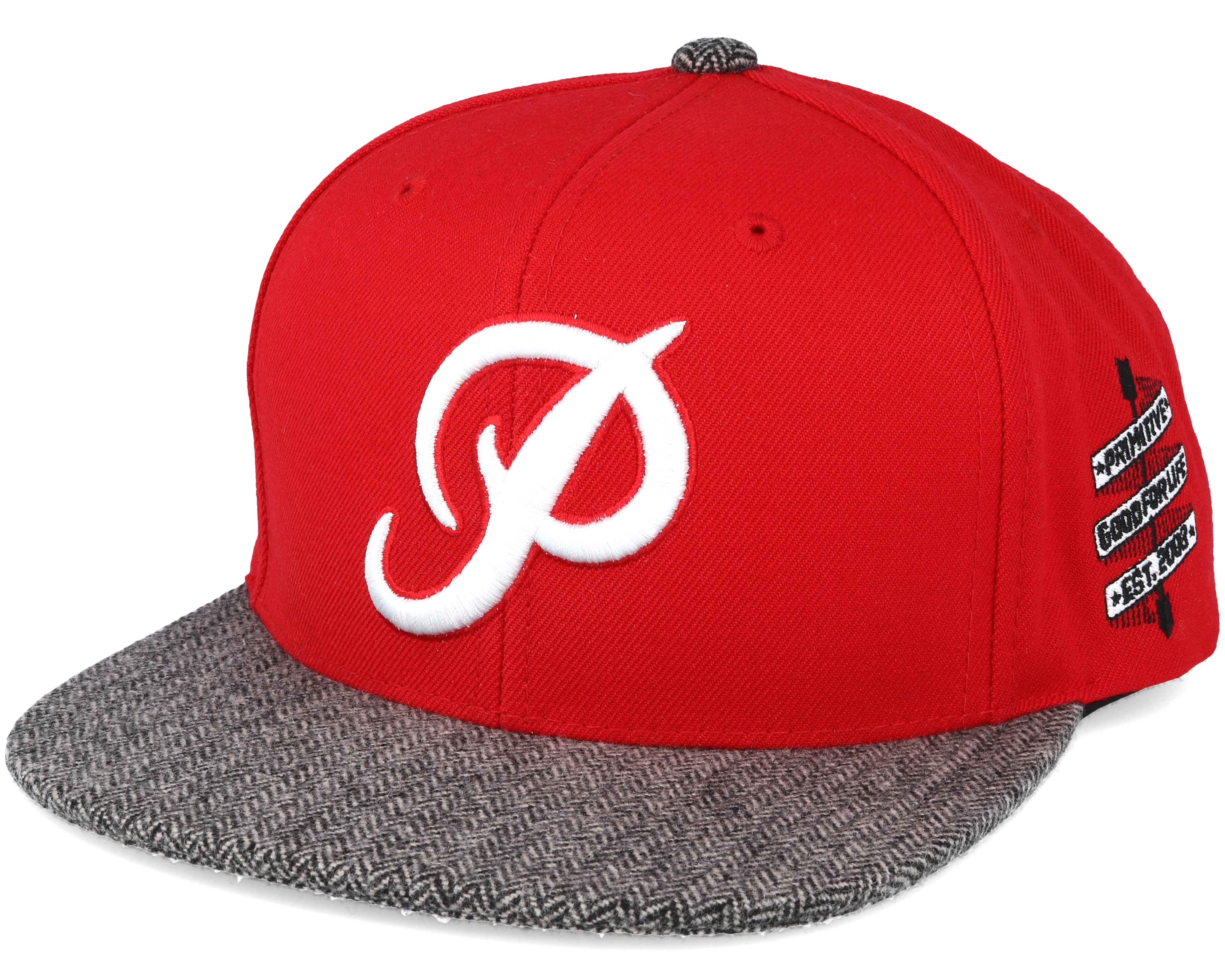 Classic P Red Snapback- Primitive Apparel caps - Hatstoreworld.com