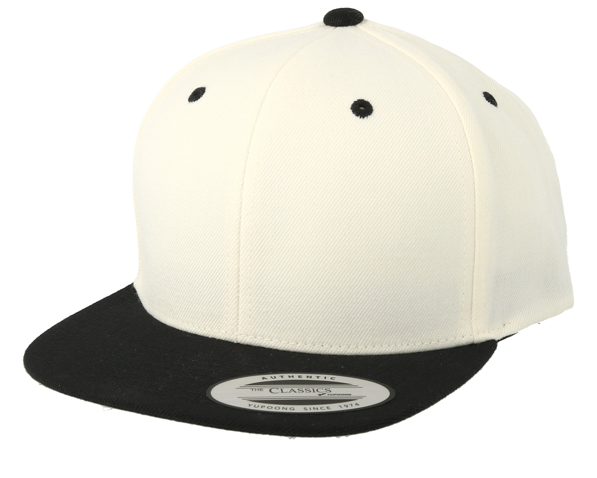 Kids Youth Natural/Black Snapback - Yupoong caps - Hatstoreworld.com
