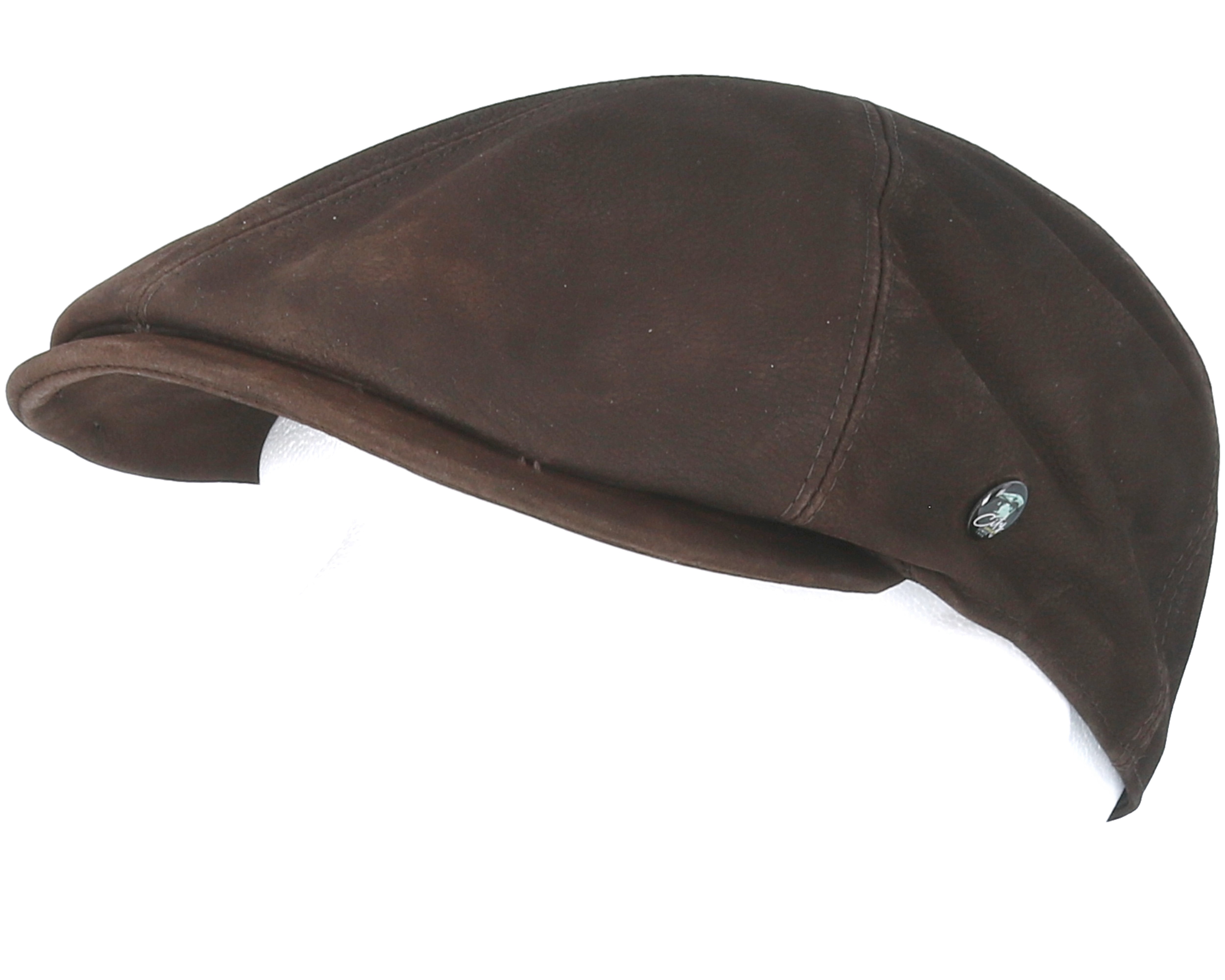 Leather Brown Flat Cap - City Sport caps - Hatstoreworld.com