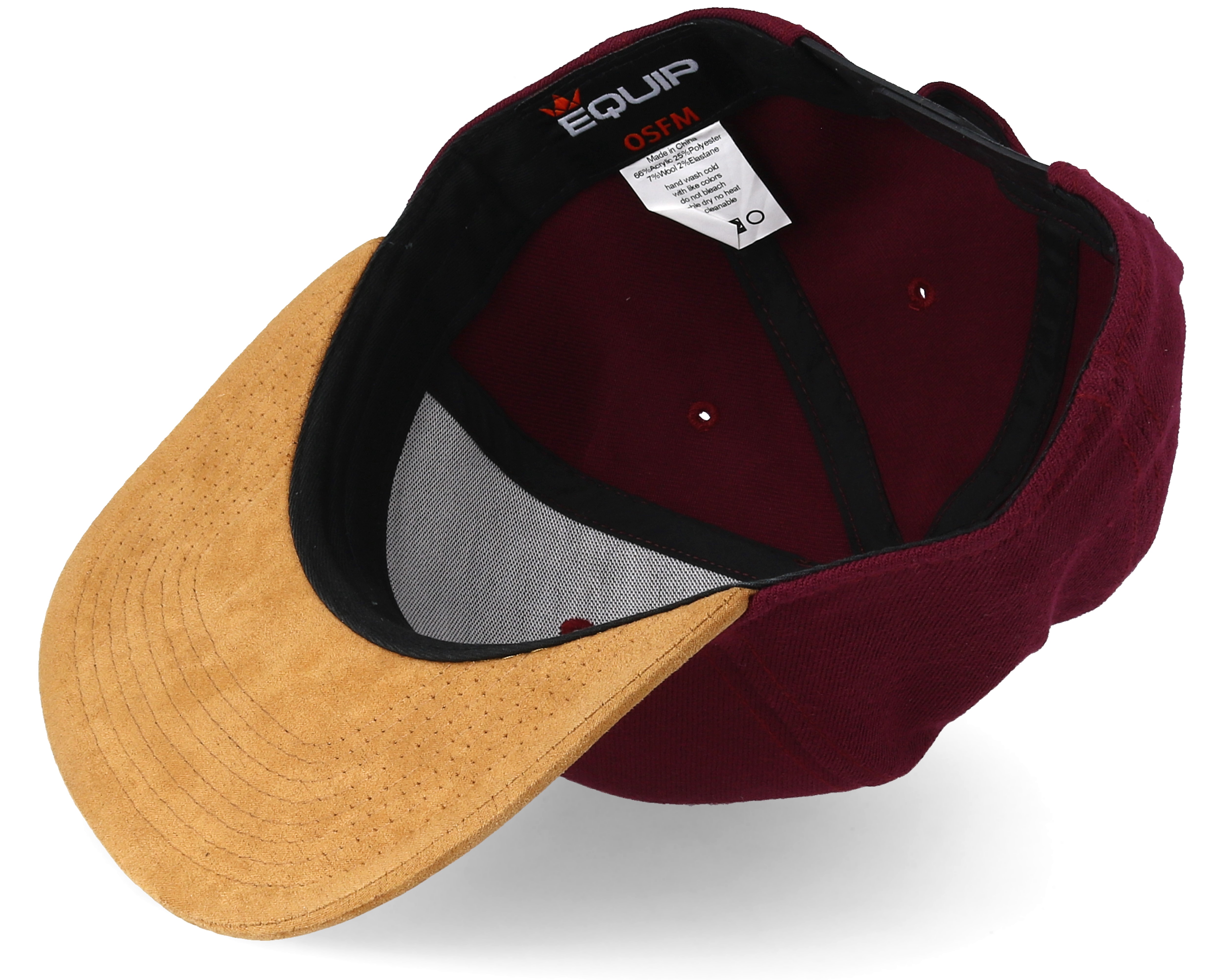 Blank Suede Maroon Snapback - Equip caps - Hatstoreworld.com