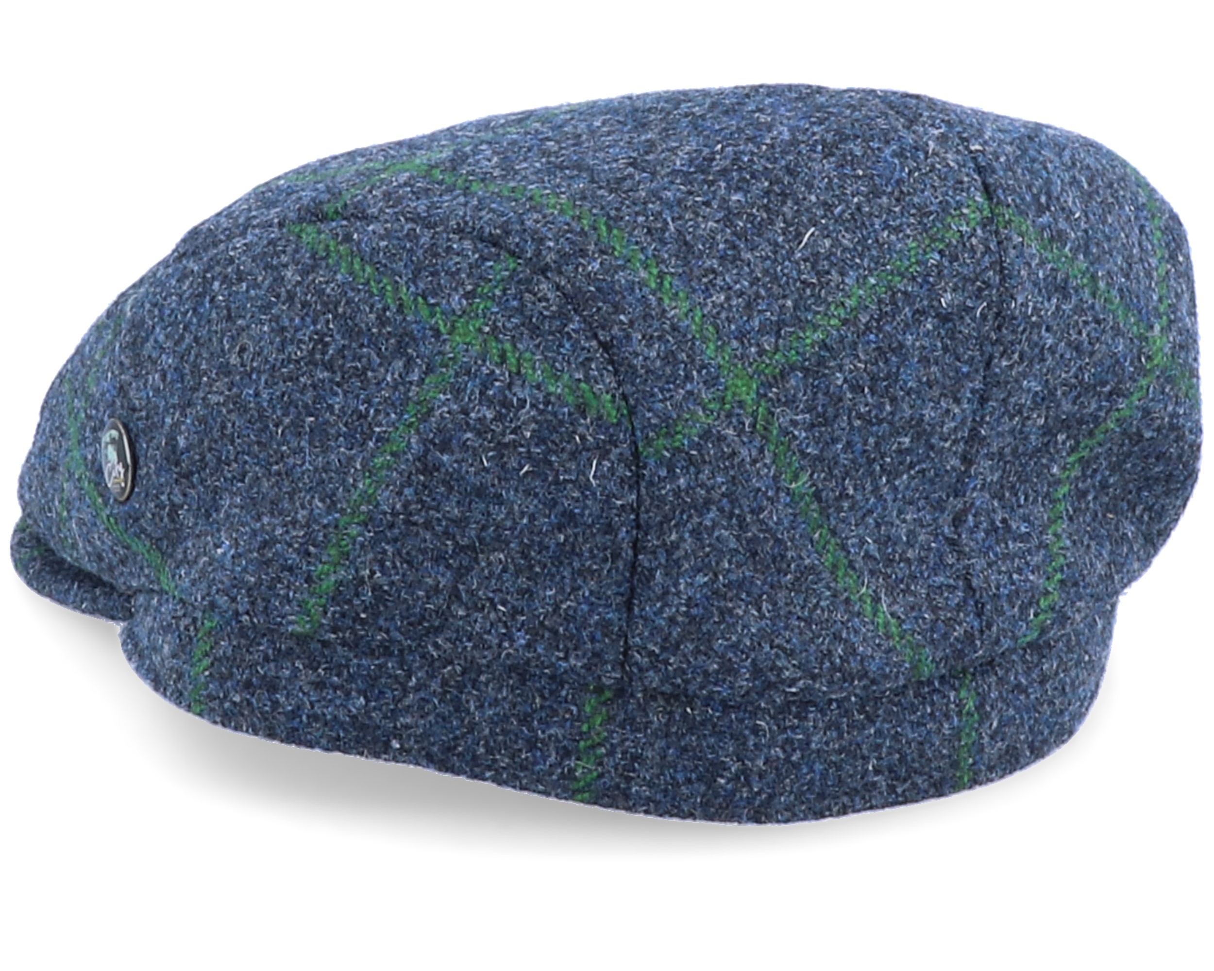Relax Checkered Navy/Green Flat Cap - City Sport caps - Hatstoreworld.com