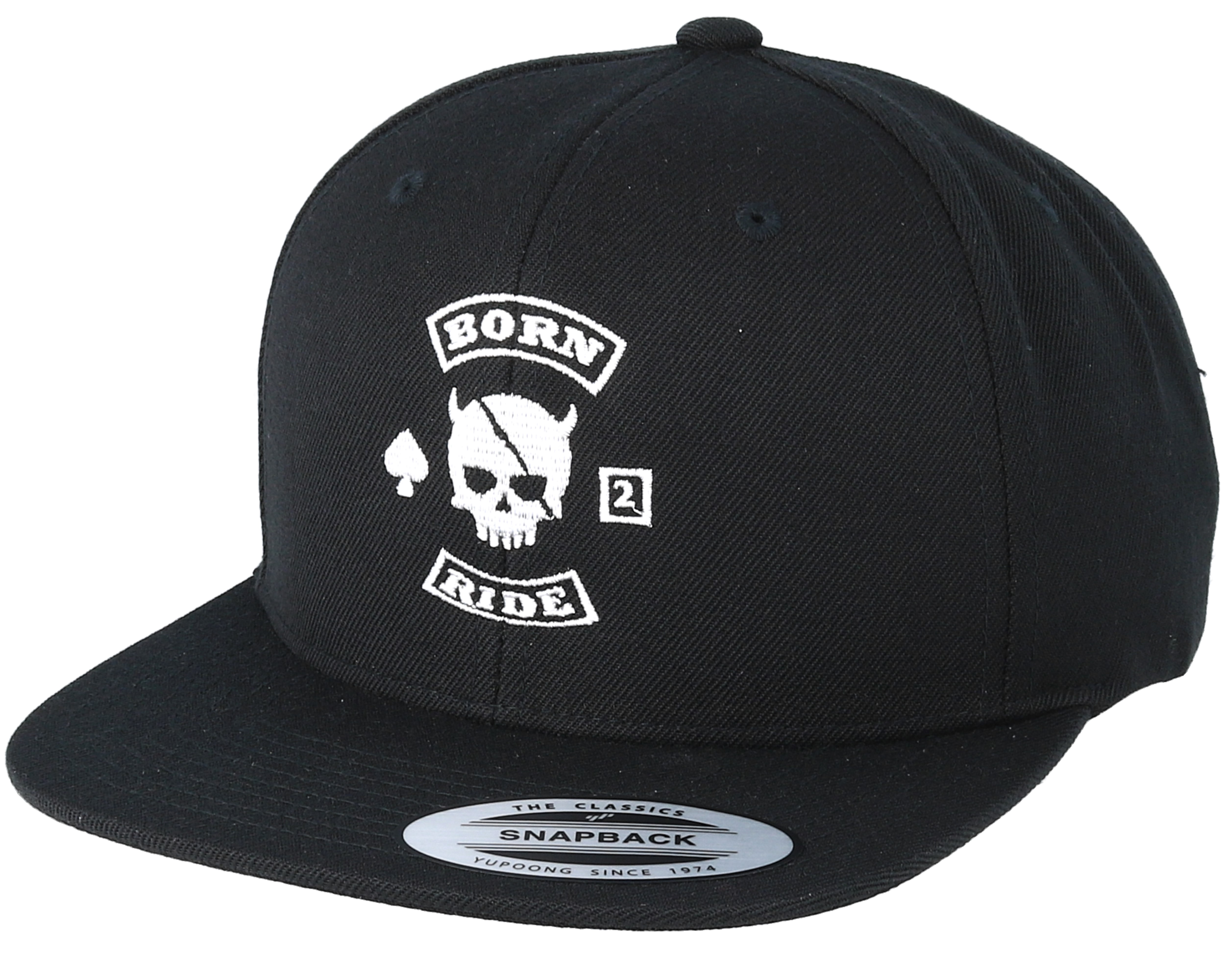 MC Skull Patch Black Snapback - Born To Ride caps - Hatstoreworld.com