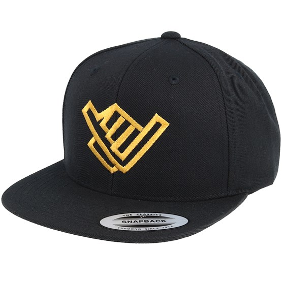 Shaka Hand Black/Gold Snapback - Xaka caps - Hatstoreworld.com