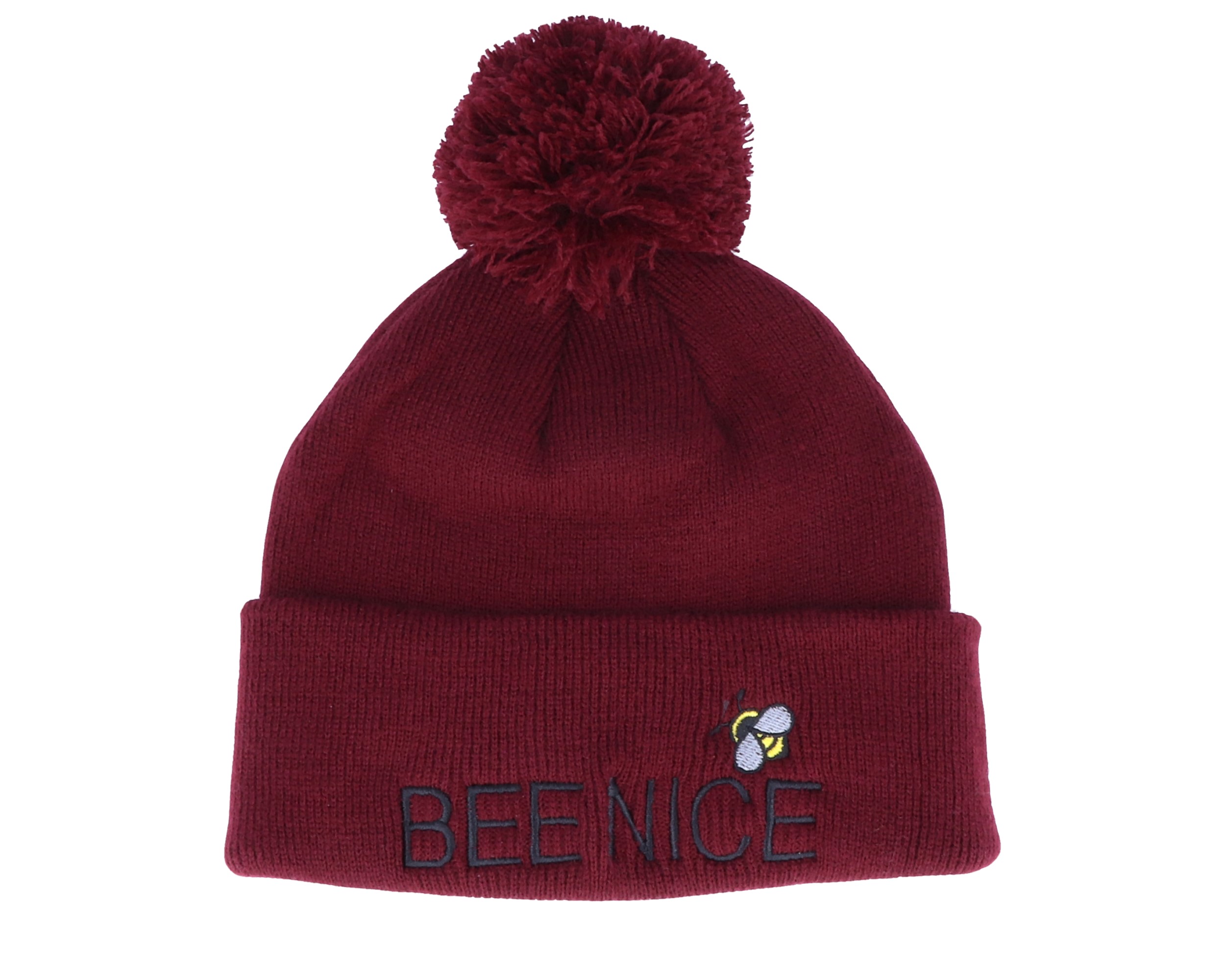 Kids Bee Nice Pom Pom Burgundy Beanie - Kiddo Cap beanies ...