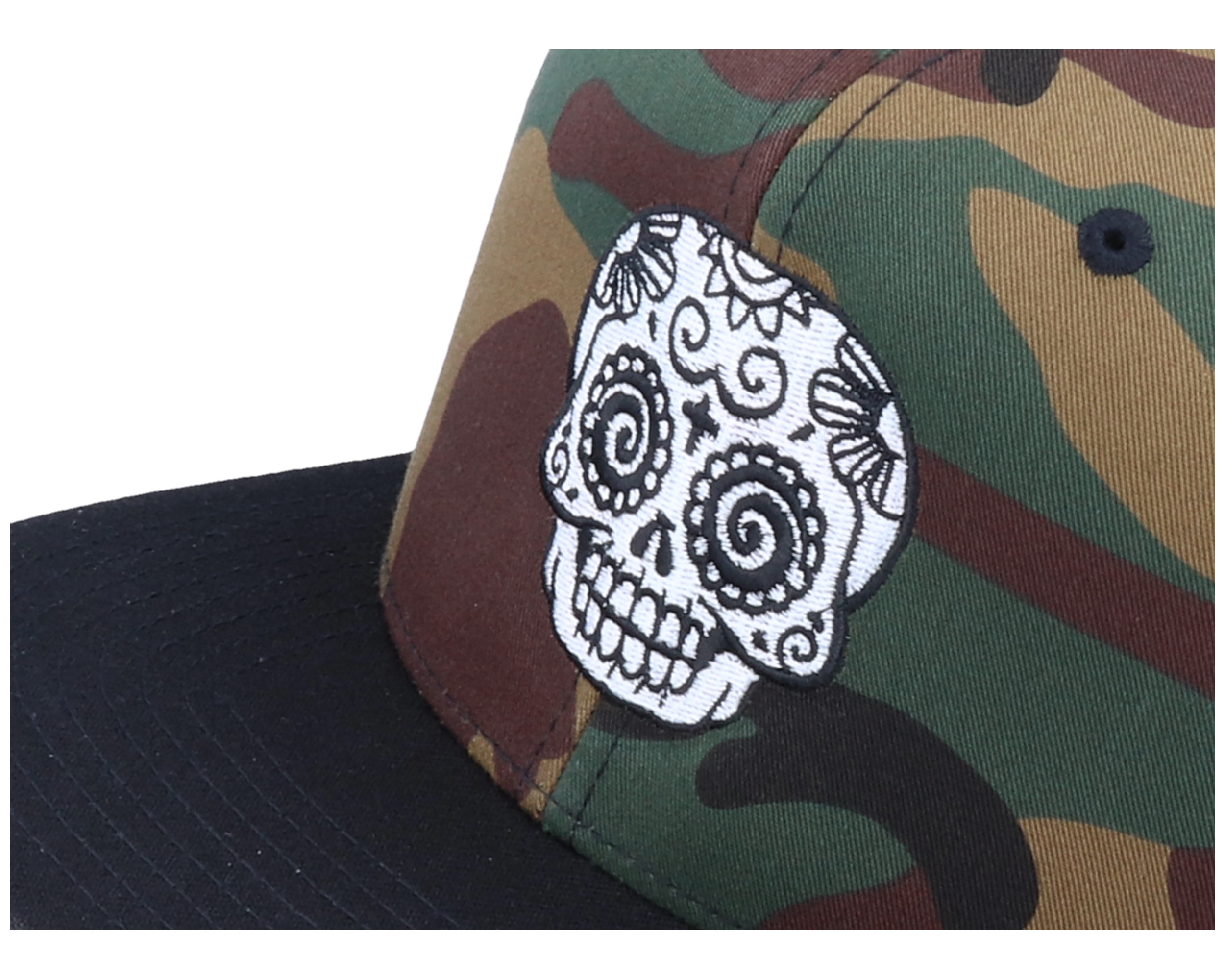 Hypnosis Skull Camo/Black Snapback - Calaveras caps - Hatstoreworld.com