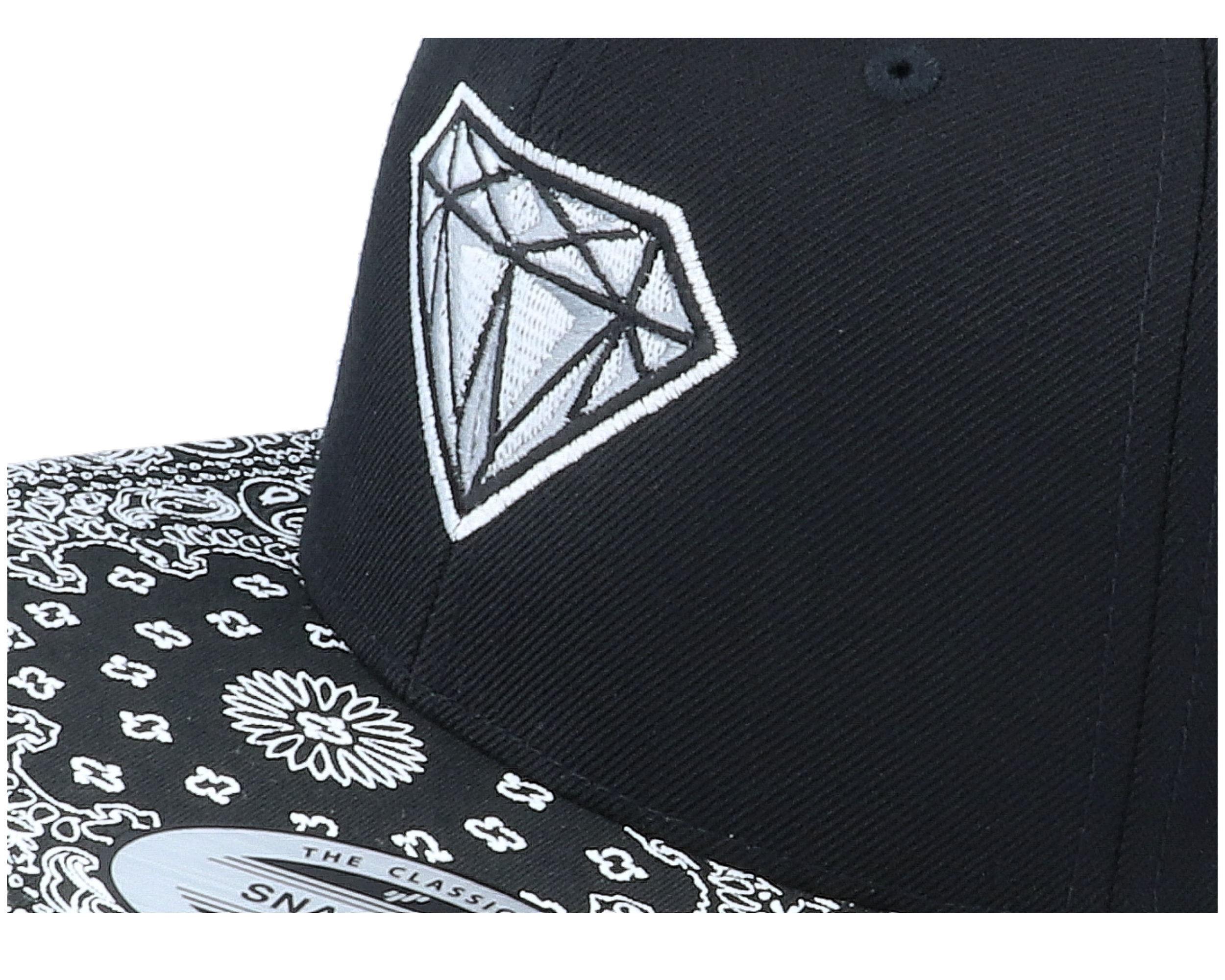 Diamond Gem Black/Paisley Snapback - Iconic caps - Hatstoreworld.com