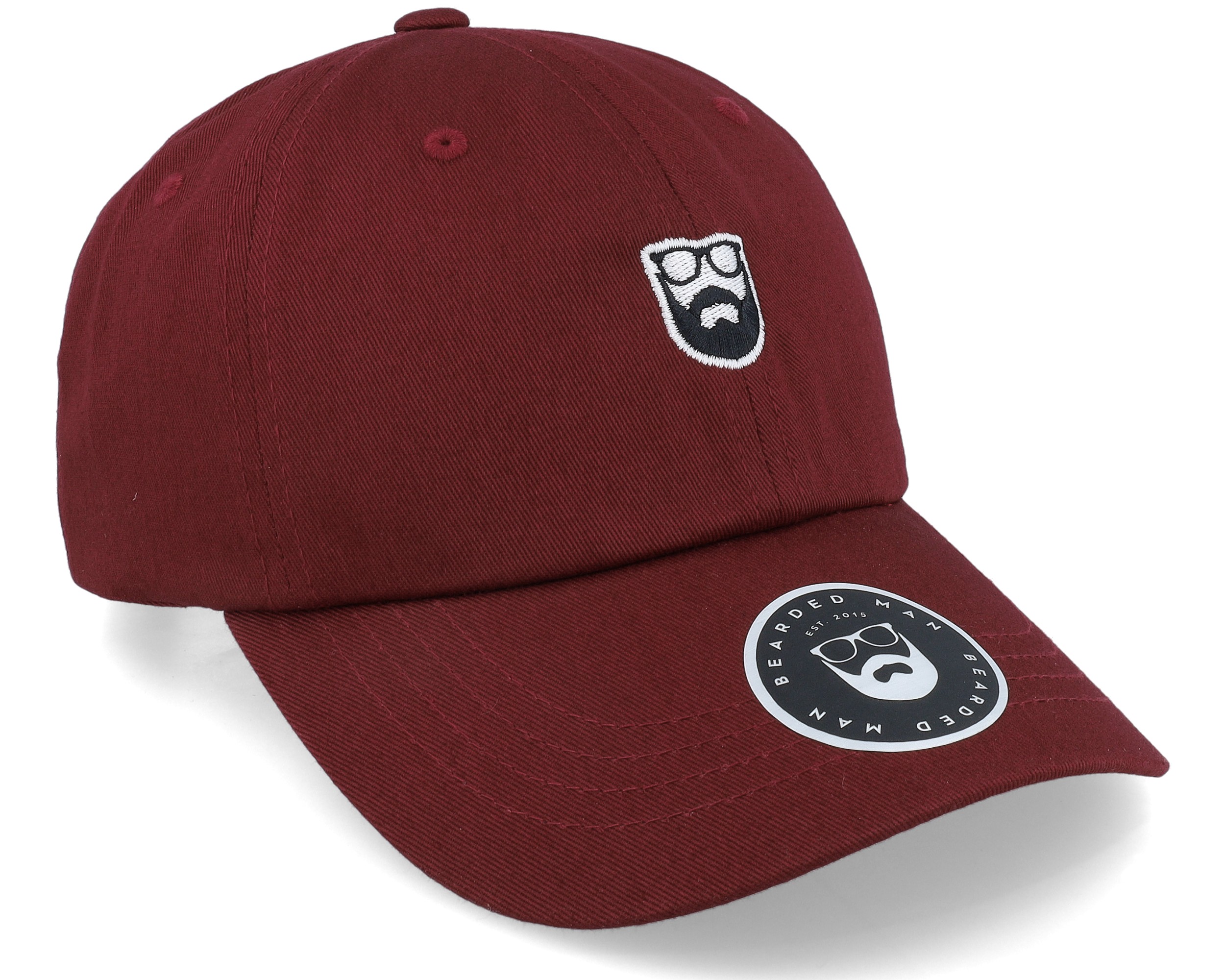 Badge Logo Maroon Dad Cap - Bearded Man caps - Hatstoreworld.com