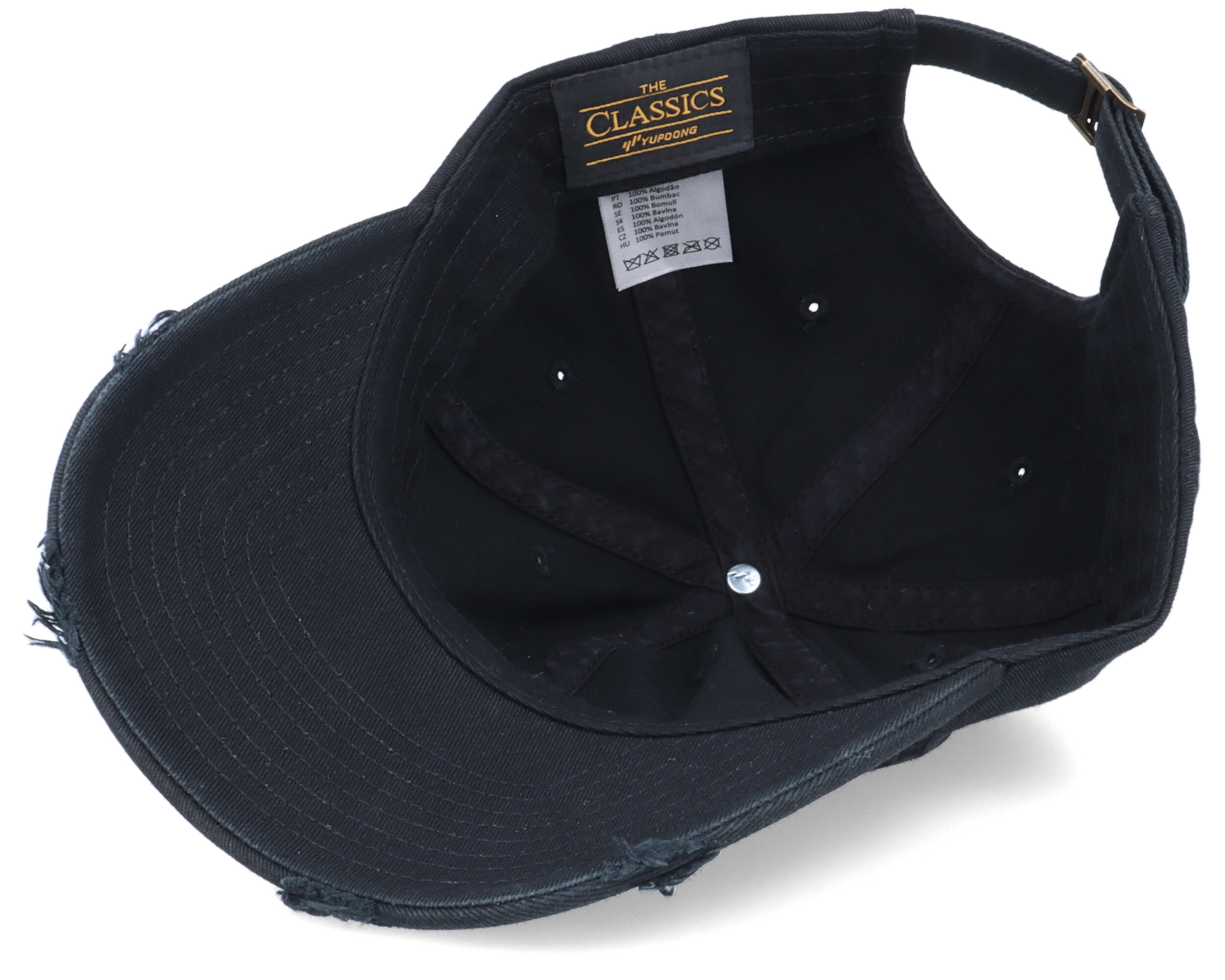 Trippy Smiley Ripped Black Dad Cap - Hatstore caps - Hatstoreworld.com